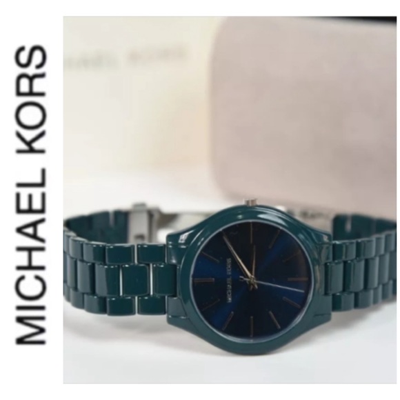 Michael Kors | Accessories | Nwt Authentic Mk Teal Coated Slim Runaway ...